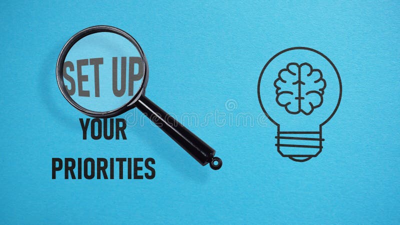 SET UP YOUR PRIORITIES Text on the Chart , Office Supplies, Business ...
