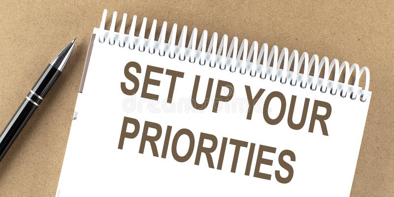 SET UP YOUR PRIORITIES Text on the Chart , Office Supplies, Business ...
