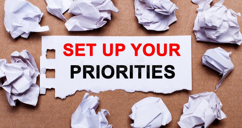 SET UP YOUR PRIORITIES Text on the Chart , Office Supplies, Business ...