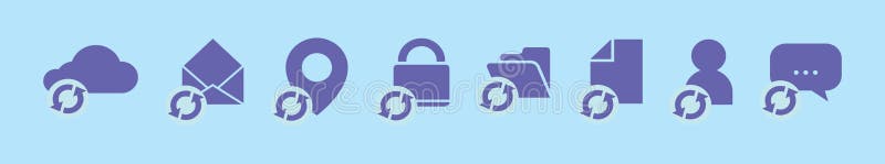 Set of Update Cartoon Icon Design Template with Various Models. Vector ...