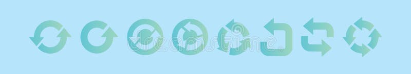 Set of Update Cartoon Icon Design Template with Various Models. Vector ...