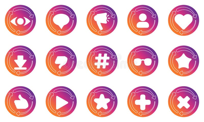 Set of Update Icon for Social Network. Stock Vector - Illustration of ...