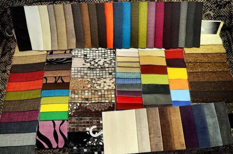Set of Upholstery Samples for Upholstered Furniture Stock Photo - Image ...