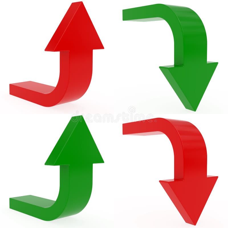 Set of Upload and Download Arrows Stock Illustration - Illustration of ...