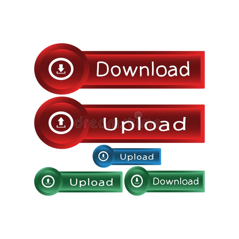 Set of Upload and Download Button Icons Upload Download Button Vector ...