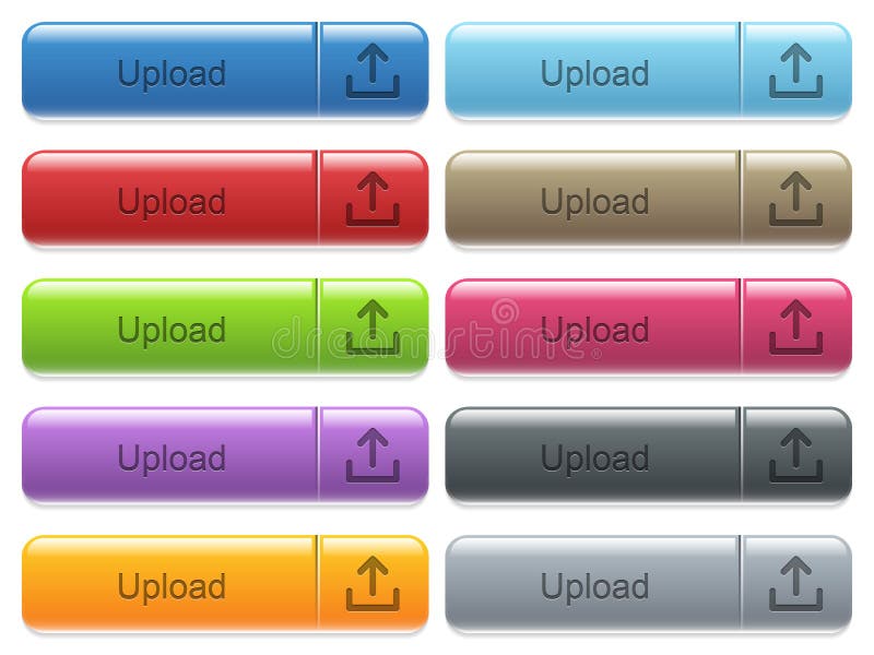 Set of Upload Glossy Color Captioned Menu Buttons Stock Vector ...
