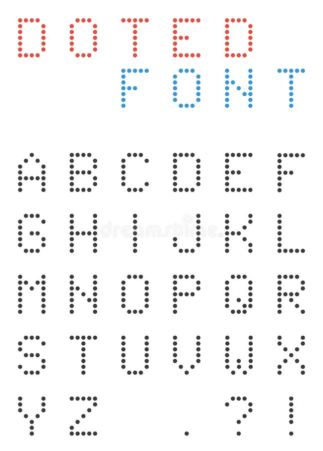 Set of Uppercasse Dotted Letters - Alphabet Font Made of Small C Stock ...