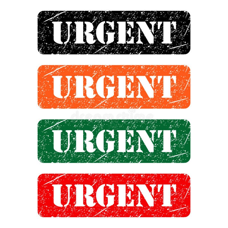 Set of Urgent Stamp Symbol, Label Sticker Sign Button, Text Banner ...