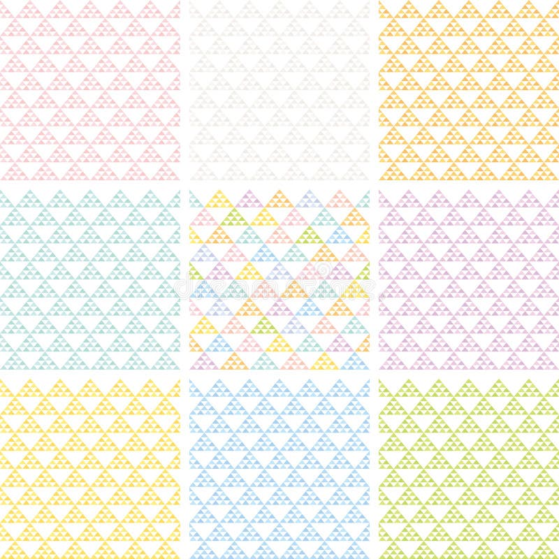 Set of Colorful Triangle Backgrounds. Japanese Traditional Design ...