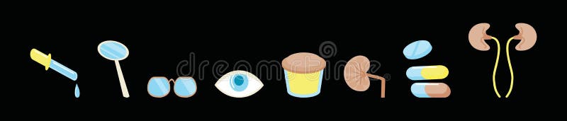 Set of Urology Cartoon Icon Design Template with Various Models. Vector ...