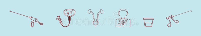 Set of Urology Cartoon Icon Design Template with Various Models. Vector ...