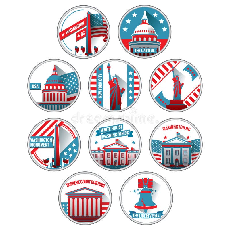 Set of Us Government Labels. Vector Illustration Decorative Design ...