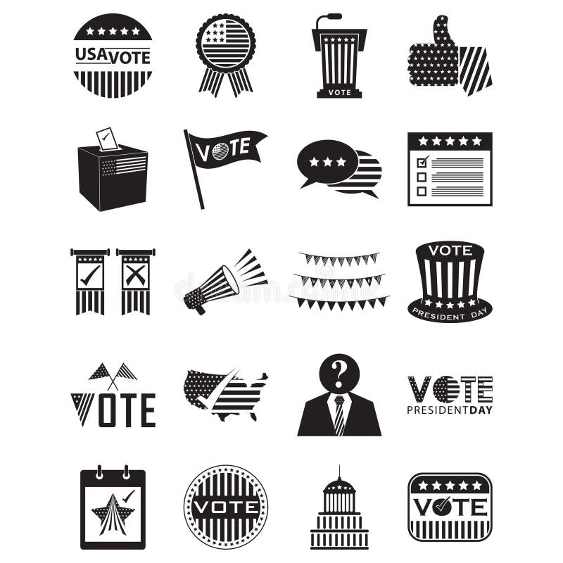 Set of Usa Election Icons. Vector Illustration Decorative Design Stock ...