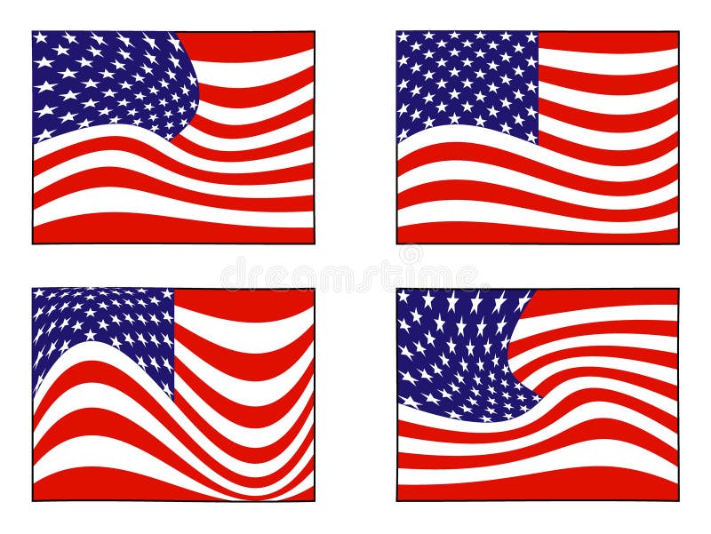 Set of USA Flags. Design Element. Eps10 Stock Illustration ...