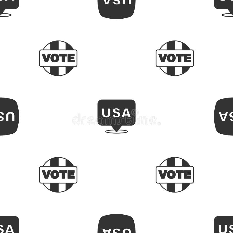 Set USA Independence Day, and Vote on Seamless Pattern. Vector Stock ...