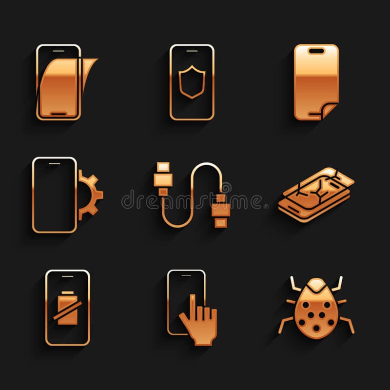 Set USB Cable Cord, Phone Repair Service, System Bug, Mobile with ...