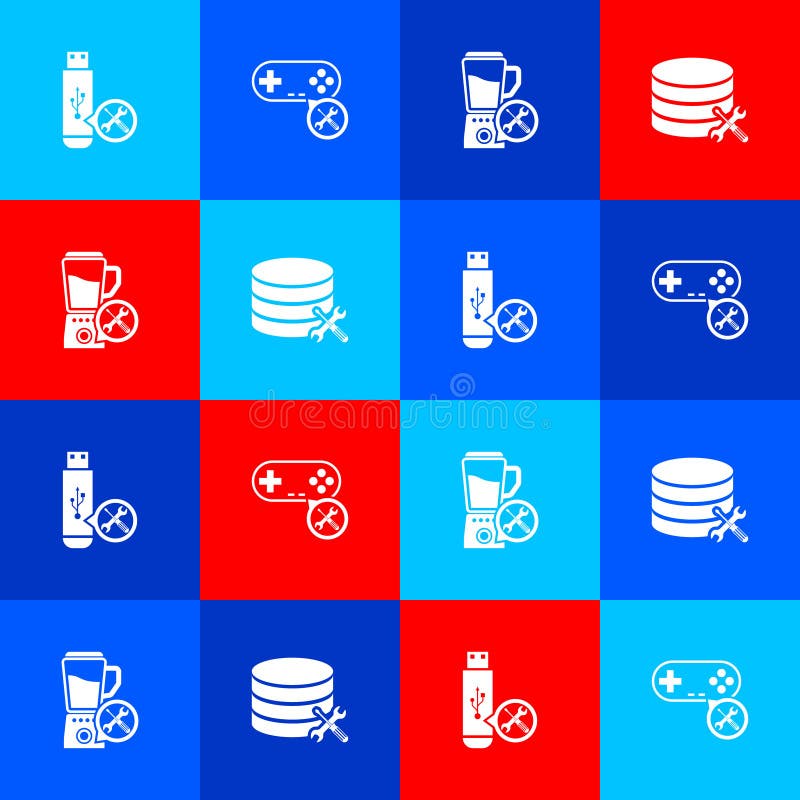 Set USB Flash Drive Service, Gamepad, Blender and Database Server Icon ... Set USB Flash Drive Service, Gamepad, Blender and Database Server Icon ...