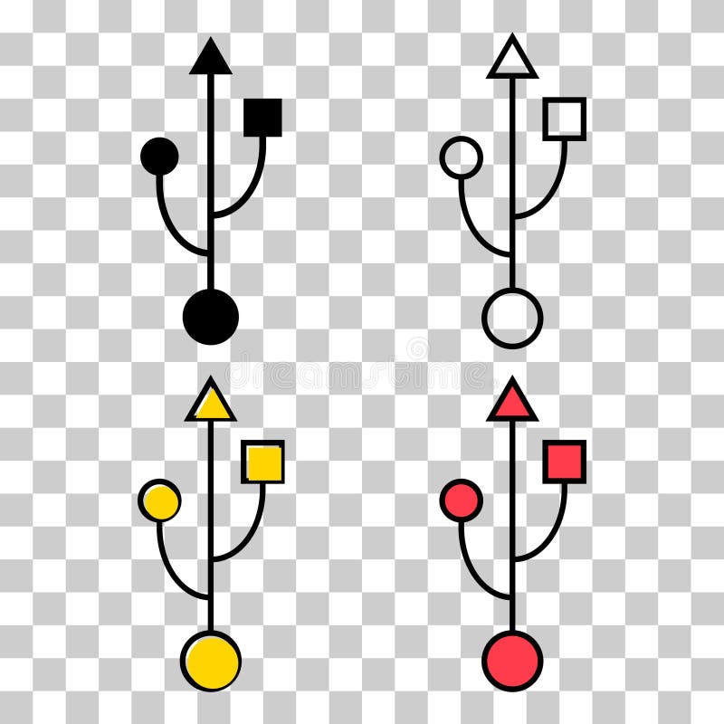 Set of USB Icon Technology, Connect Device Sign, Electronic Portable ...