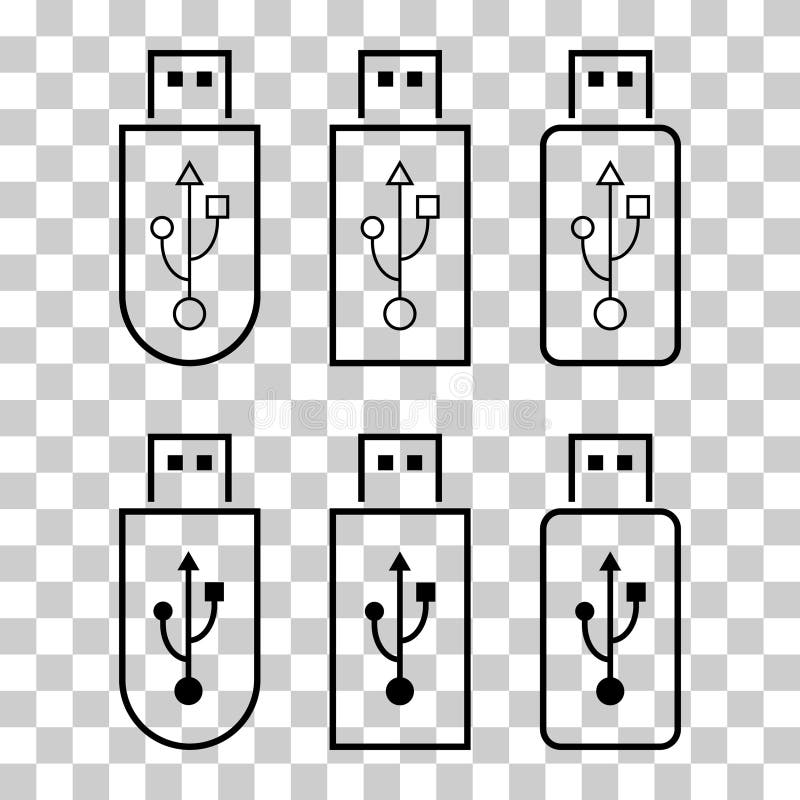 Set of USB Icon Technology, Connect Device Sign, Electronic Portable ...