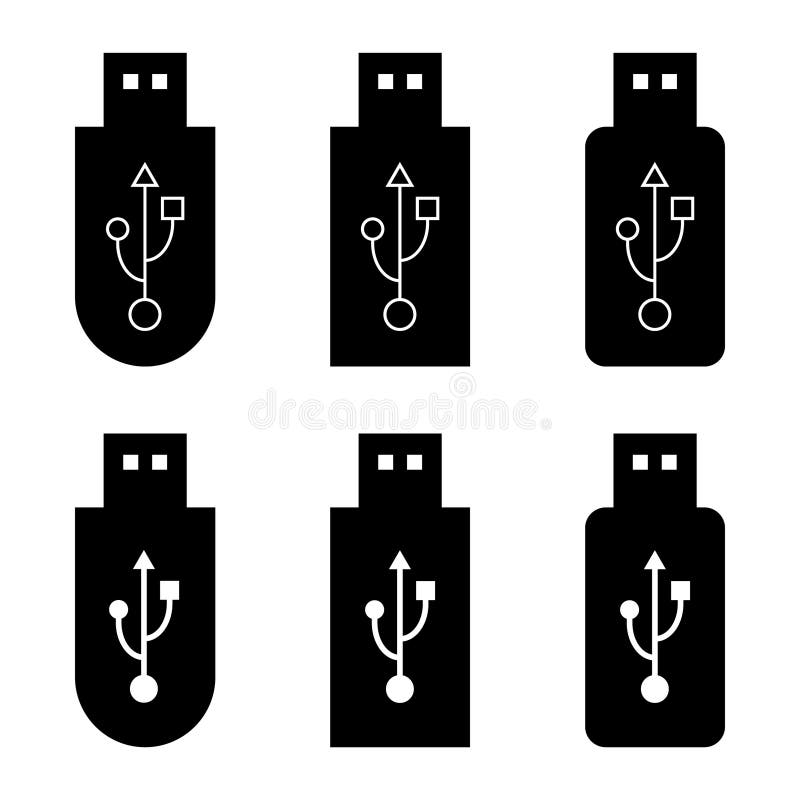 Set of USB Icon Technology, Connect Device Sign, Electronic Portable ...