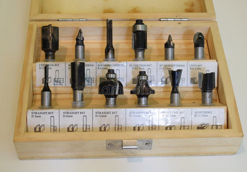 A Set of Used Cutters for a Joinery Miller Stock Image - Image of steel ...