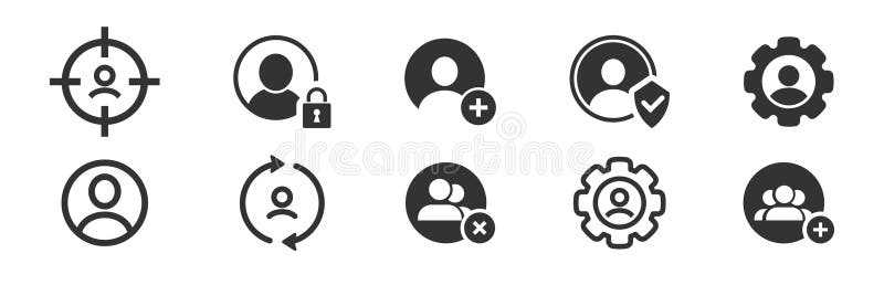 Set of User Icon. Profile Person Avatar. Add User Stock Vector ...