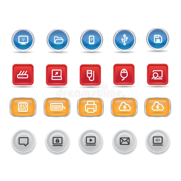 Set of User Interface Buttons. Vector Illustration Decorative ...