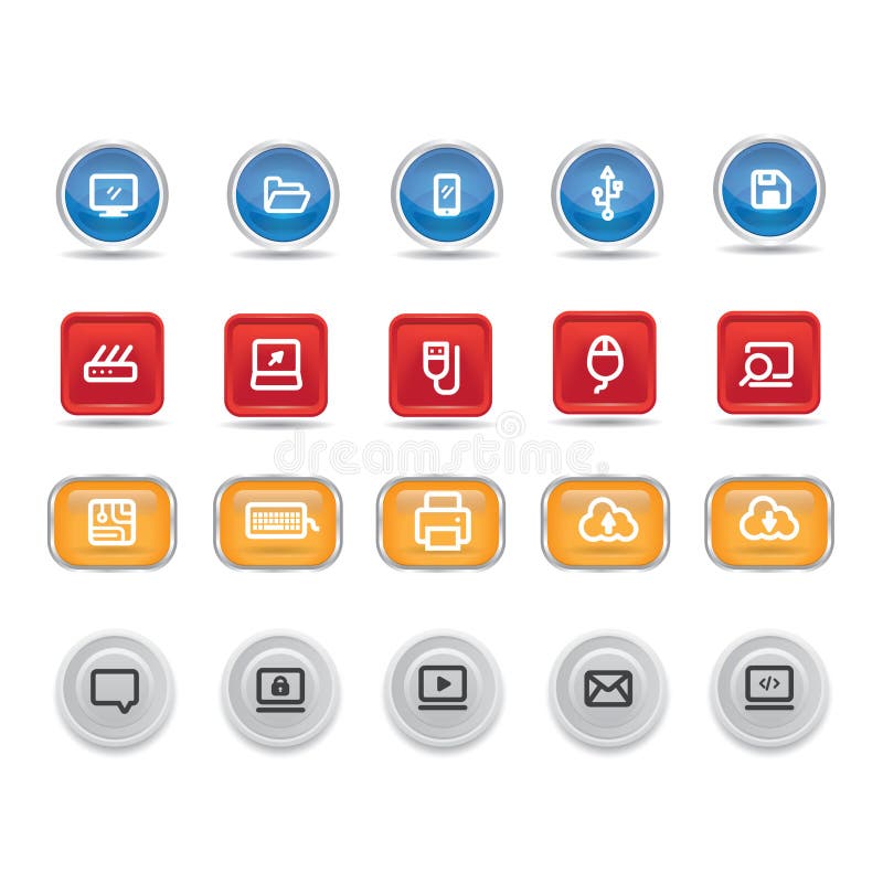 Set of User Interface Buttons. Vector Illustration Decorative Design ... Set of User Interface Buttons. Vector Illustration Decorative Design ...