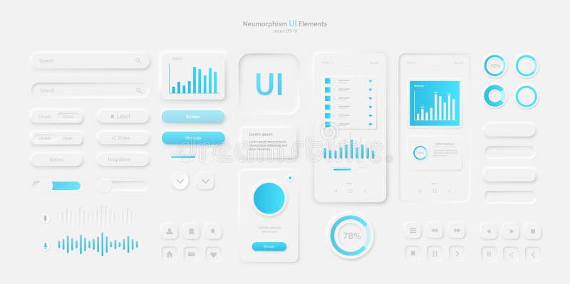 A Set of User Interface Elements for a Mobile Application in a Light ...