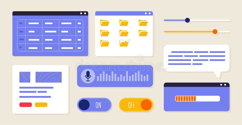 Set of User Interface Elements Stock Vector - Illustration of modern, information: 264166916