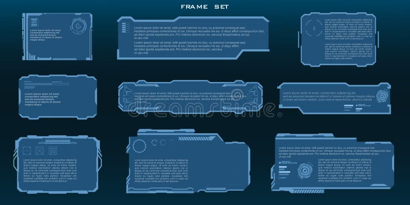 Set of User Interface Elements in the Style of HUD, GUI, UI. Vector ...