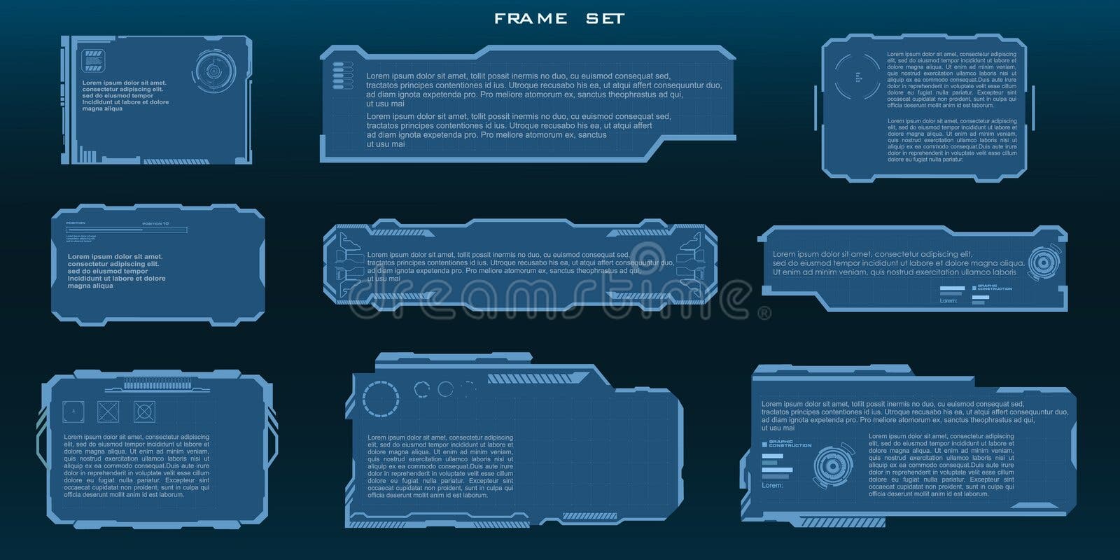 HUD Style Callouts and Titles. Set Futuristic User Interface Elements ...