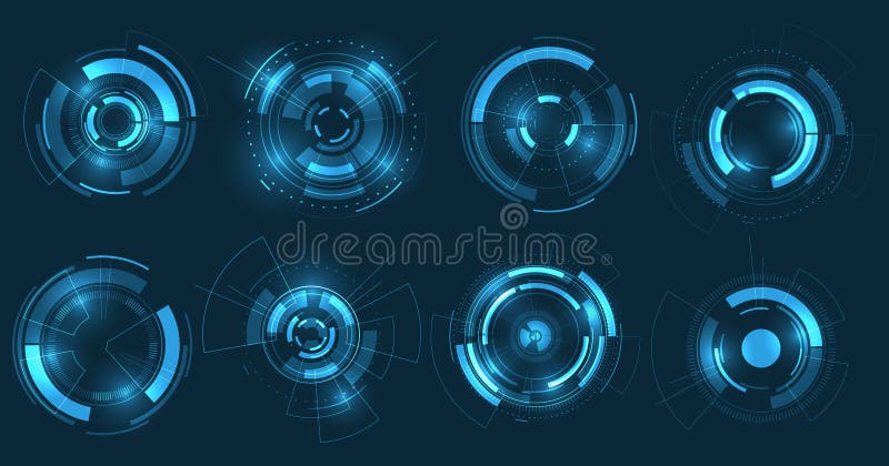 Set of User Interface HUD Futuristic Style Stock Illustration ...
