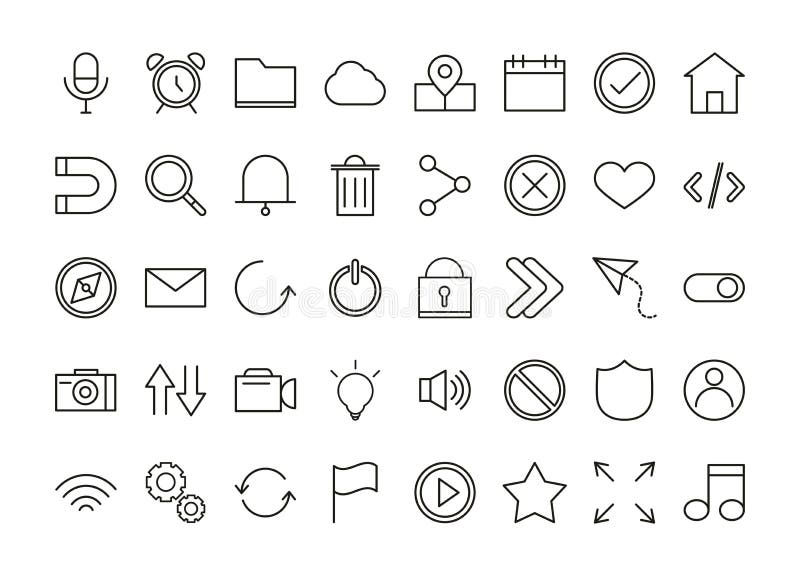 Navigation Linear Vector Thin Icons Set Symbol Stock Vector ... Navigation Linear Vector Thin Icons Set Symbol Stock Vector ...