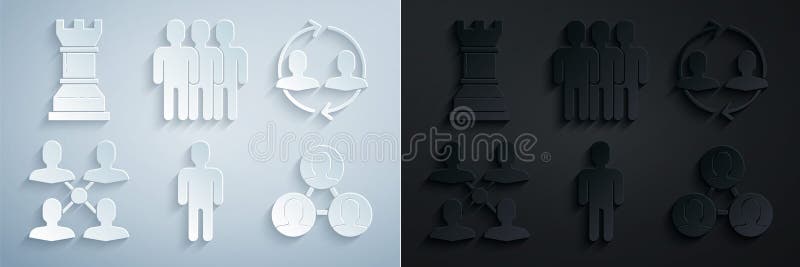 Set User of Man in Business Suit, Human Resources, Project Team Base ...