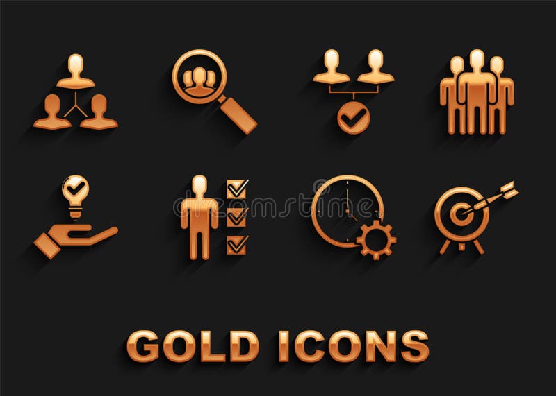 Set User of Man in Business Suit, Users Group, Target with Arrow, Time ...