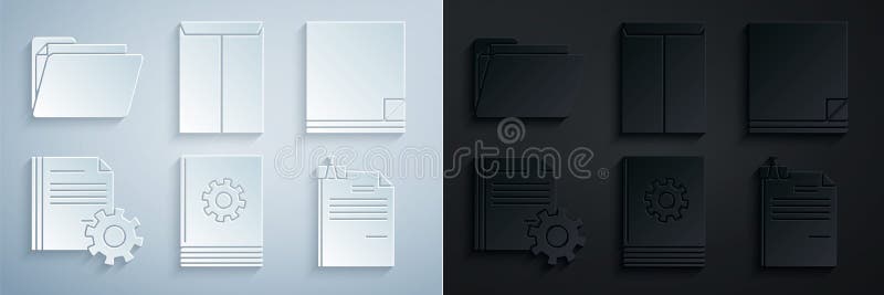 Set User Manual, File Document, Document Settings with Gears, and ...