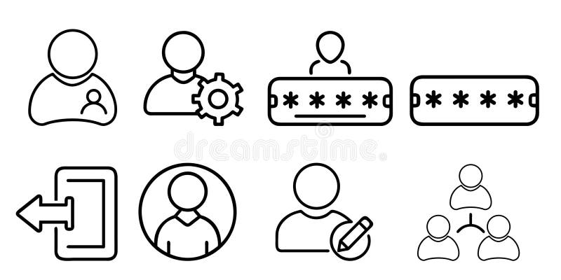 Set User & Profile Icons Illustration on White Background Stock Vector ...