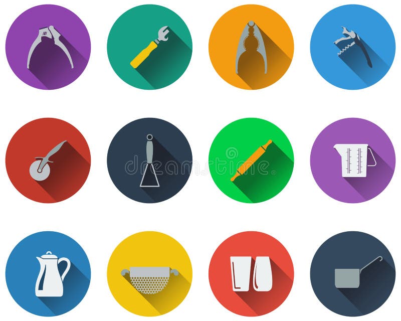Set of utensils icons stock vector. Illustration of household - 57056778