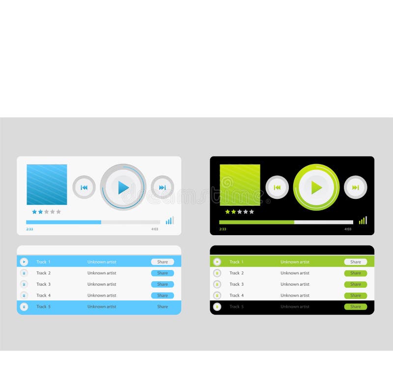 Set of Ui Ux Audio and Video Media Player Template Stock Vector ... Set of Ui Ux Audio and Video Media Player Template Stock Vector ...