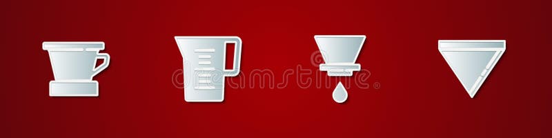 Set V60 Coffee Maker, Jug Glass with Water, and Coffee Paper Filter ...