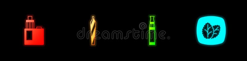 Set Vape Mod Device, Marijuana Joint, Spliff, Electronic Cigarette and ...