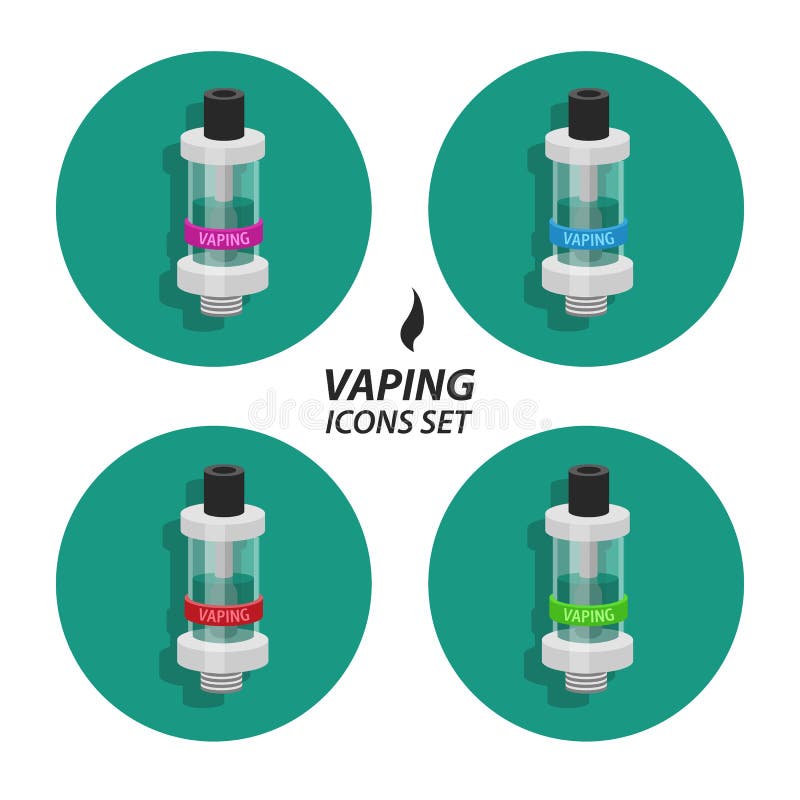 Set vaping flat icons stock vector. Illustration of stop - 80525622