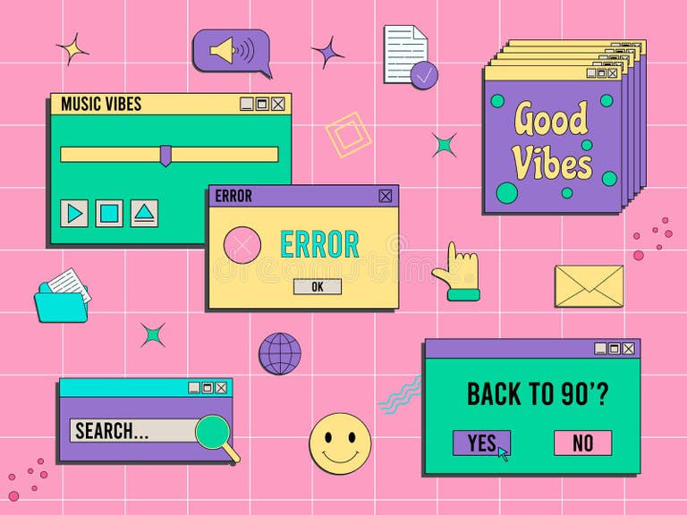 Vaporwave Ui Stock Illustrations – 1,419 Vaporwave Ui Stock ...