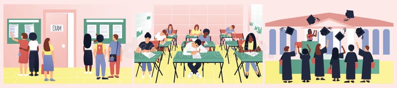 A Set of Varied and Interesting Student Life Stock Vector ...