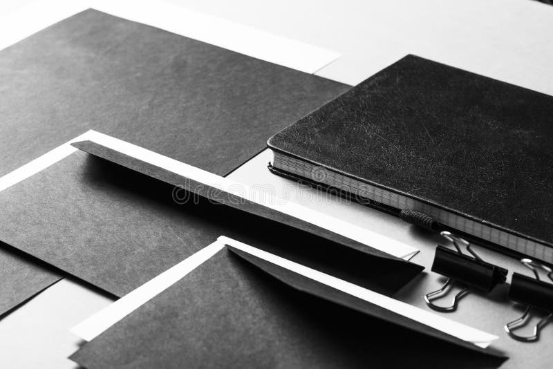 Set of Variety Blank Office Objects,black and Stock Photo - Image of ...