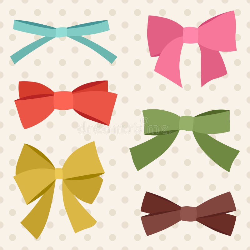 Set of Various Abstract Bows and Ribbons Stock Vector - Illustration of ...