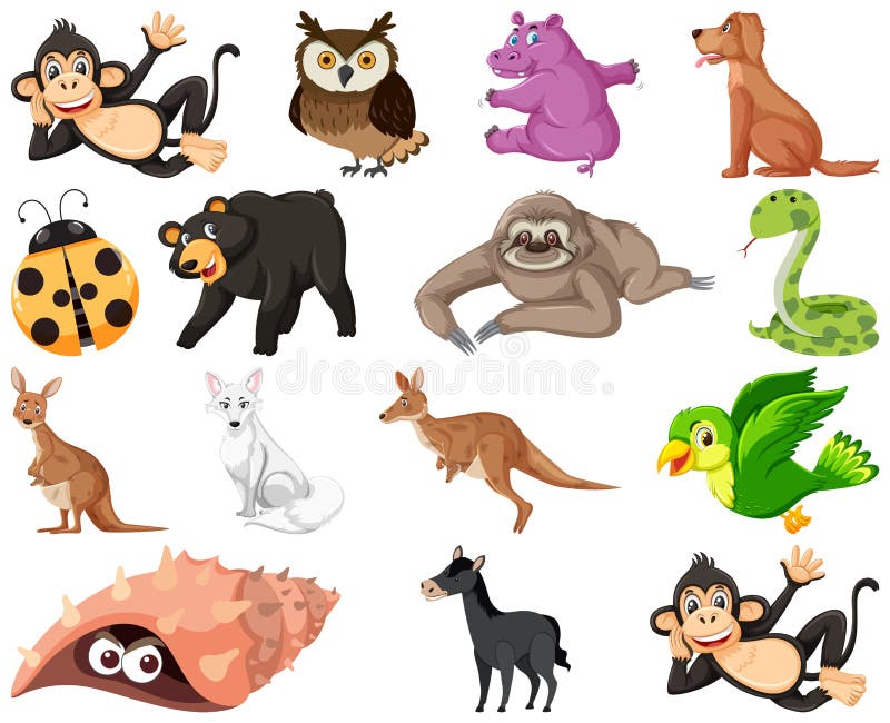 Set of Various Animals Cartoon Stock Vector - Illustration of animal ...