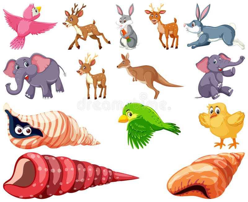 Set of Various Animals Cartoon Stock Vector - Illustration of icon ...