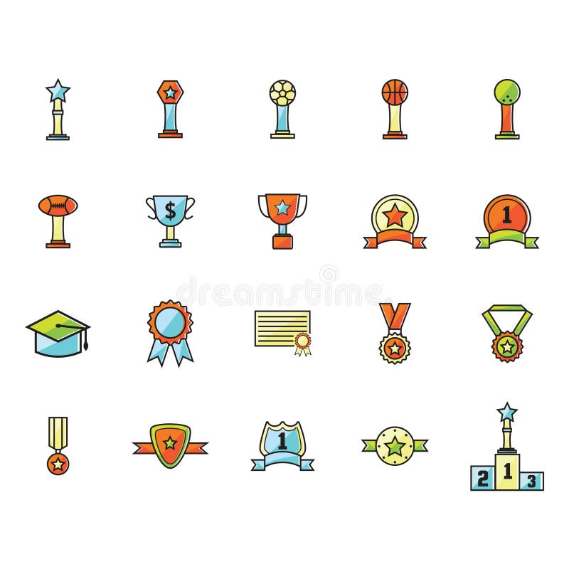 Set of Various Awards. Vector Illustration Decorative Background Design ...